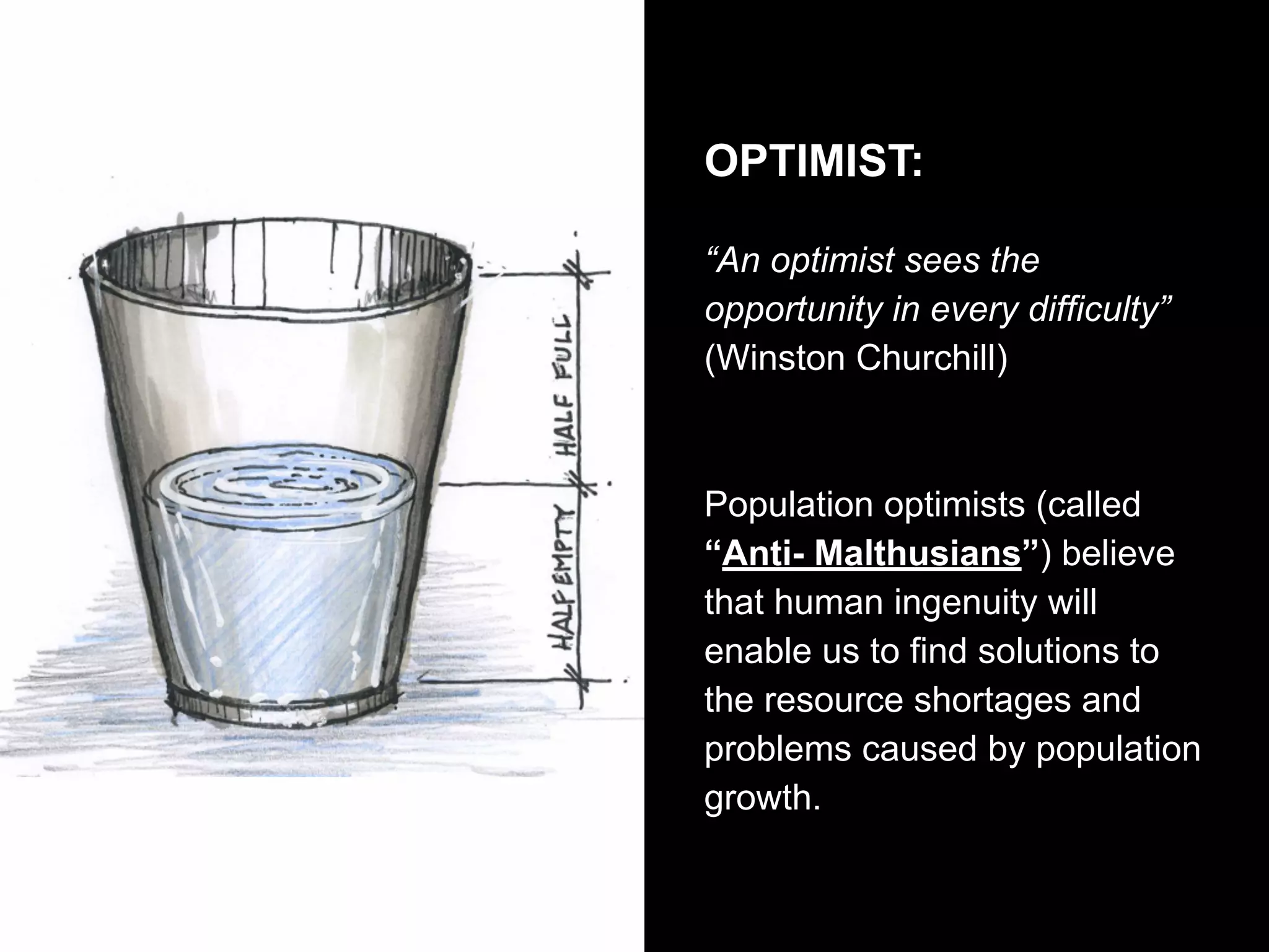 Year 7 Geography - Pessimist vs Optimistic Views of Population | PDF