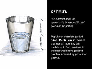 Year 7 Geography - Pessimist vs Optimistic Views of Population | PDF