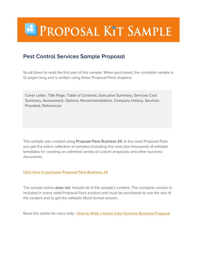 Pest Control Proposal Summary | PDF