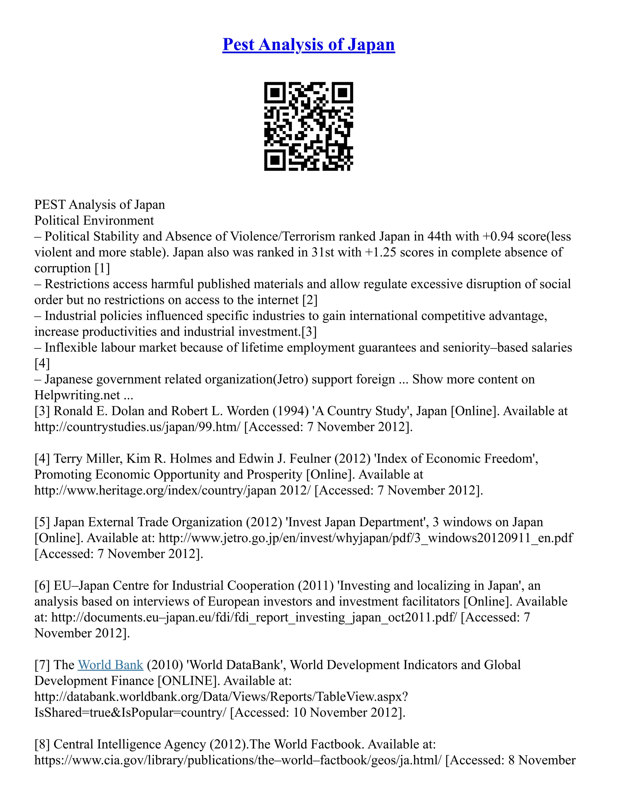 Pest Analysis Of Japan | PDF