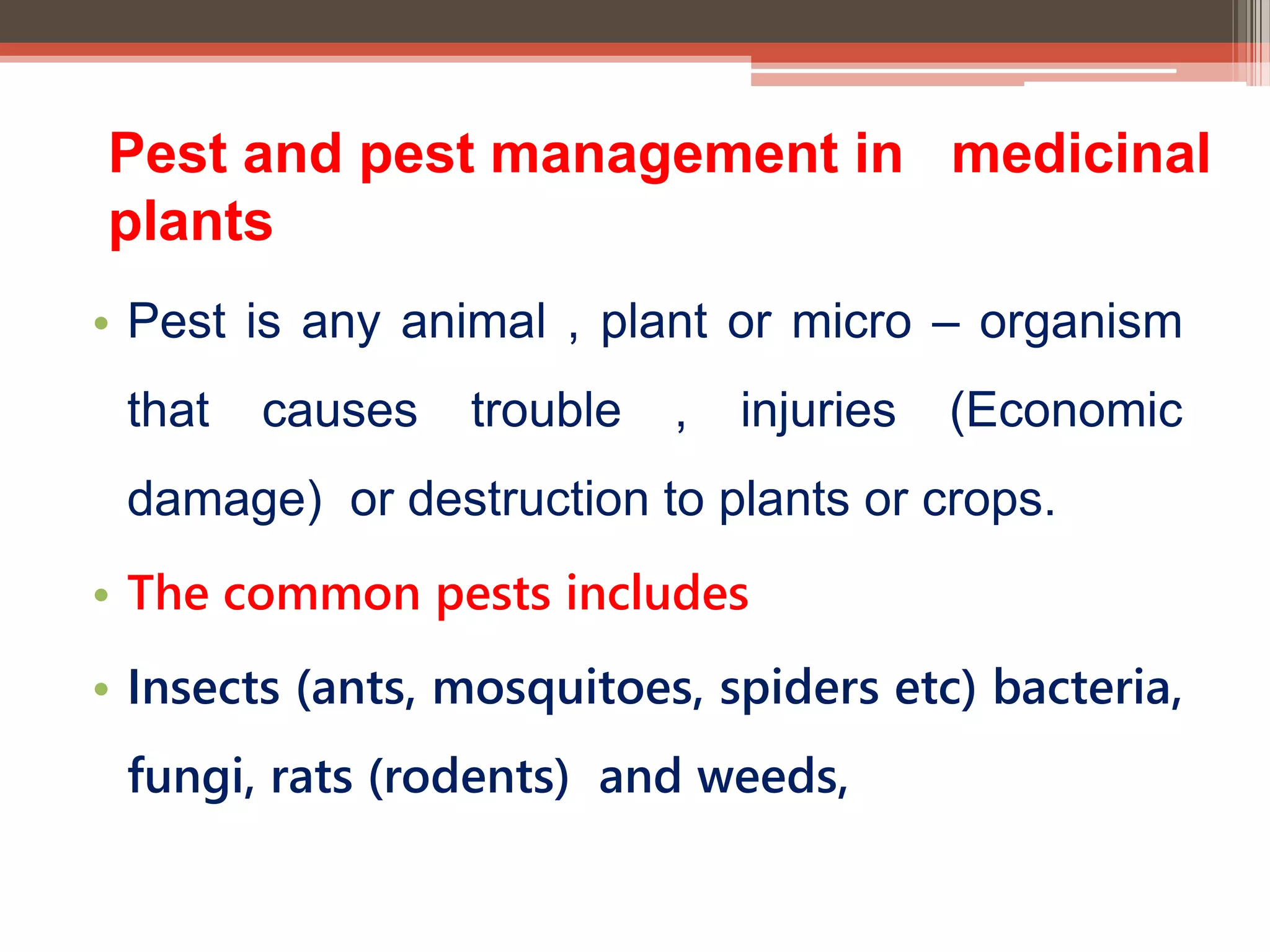 Pest and pest management in medicinal Plants by Dr.U.Srinivasa ...