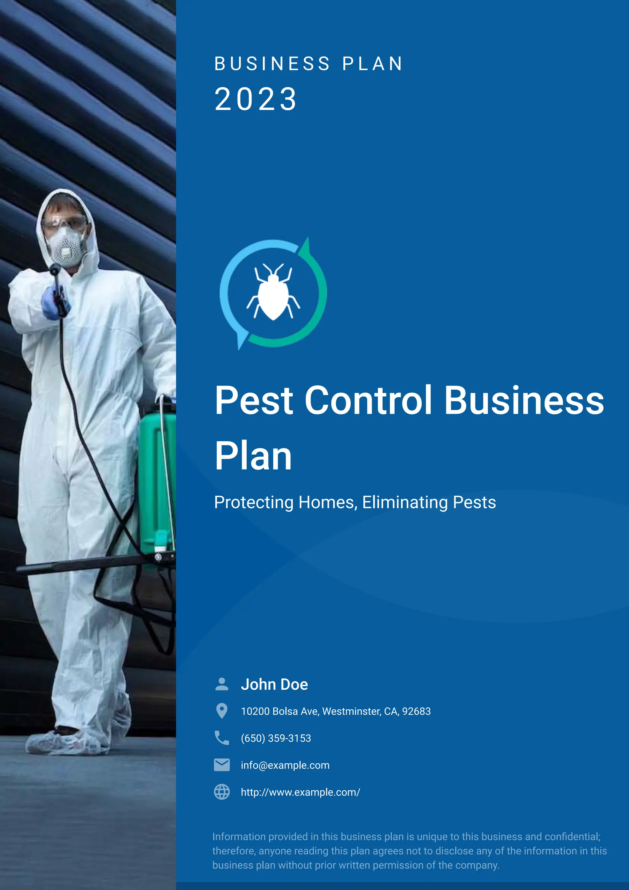 pest control business plan example template | PDF