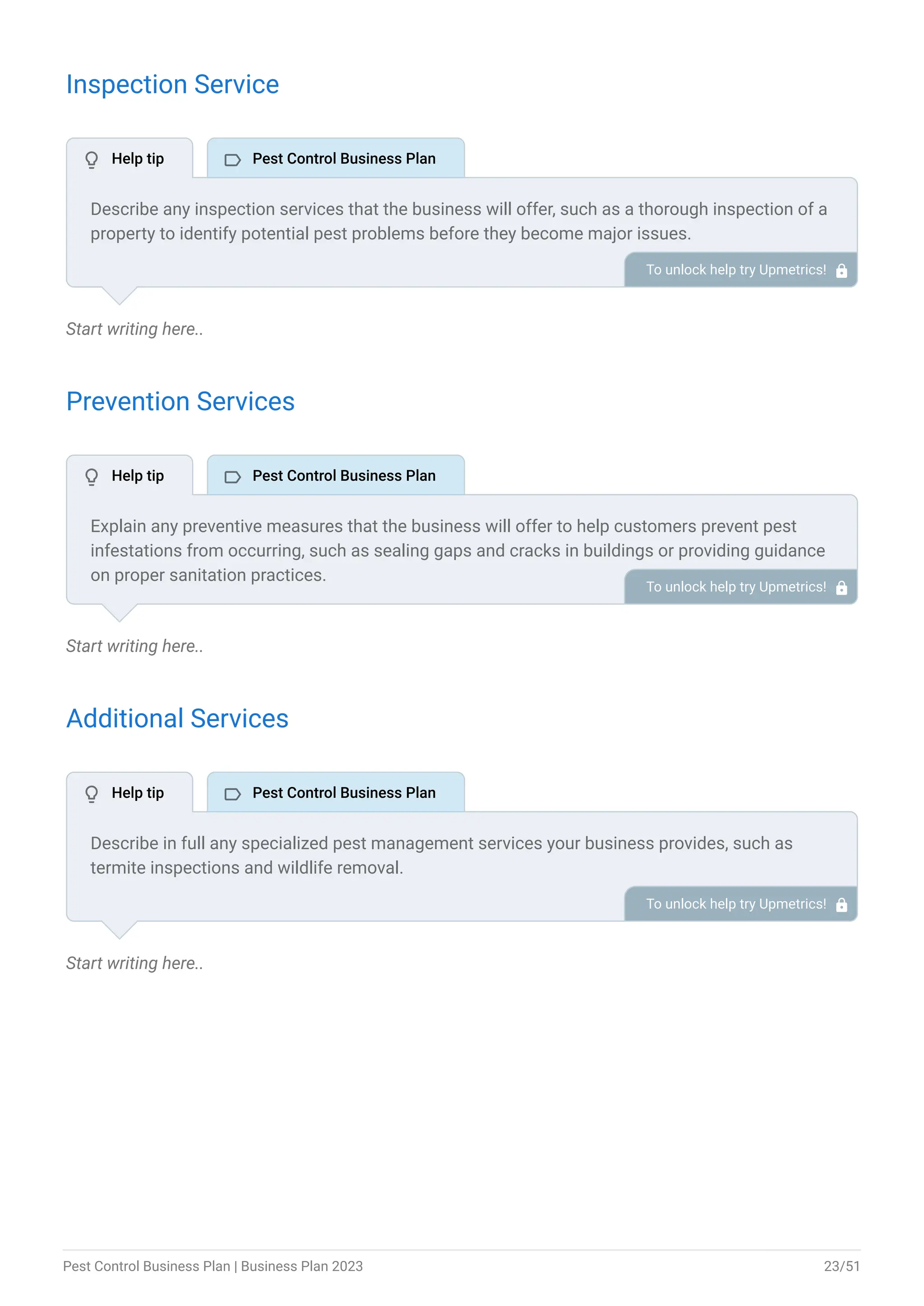 pest control business plan example template | PDF