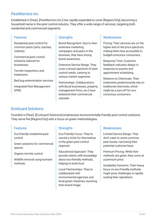pest control business plan example template | PDF