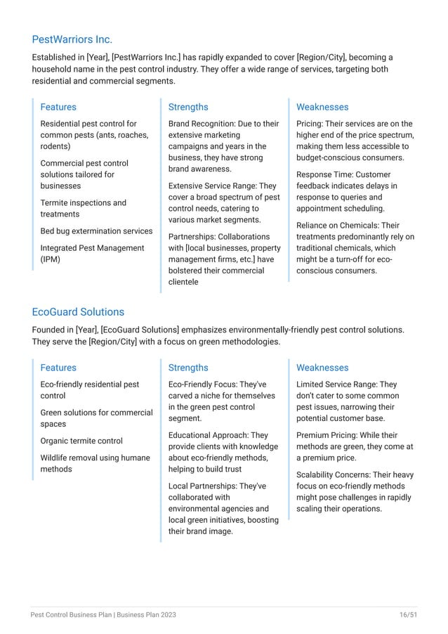 pest control business plan example template | PDF | Business Accounting ...