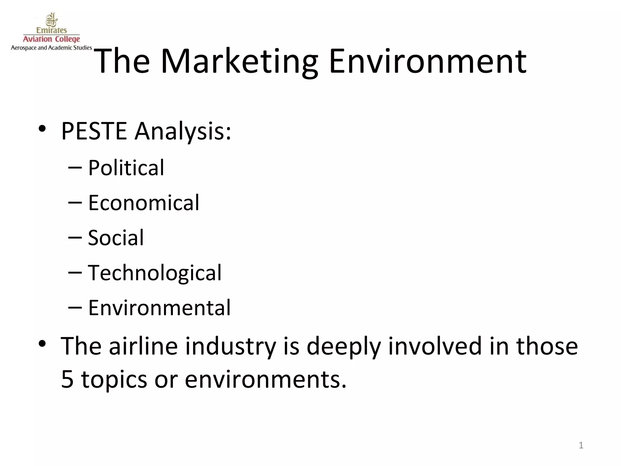 Peste Analysis Airline | PPT
