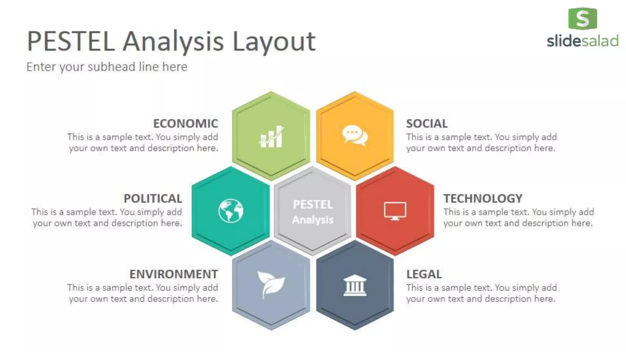 PESTEL Analysis Diagrams PowerPoint Presentation Template - SlideSalad ...