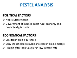 Pestel and swot of flipkart | PPTX