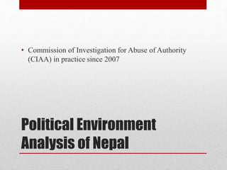 PESTEL model analysis of Nepal | PPTX