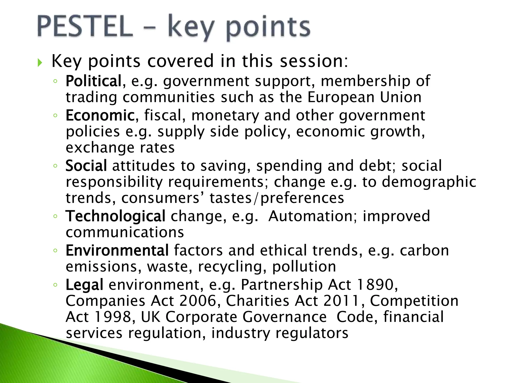 PESTEL analysis - define, explain, give examples, evaluate - PPT | PPT