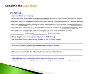 PESTEL analysis - define, explain, give examples, evaluate - PPT | PPT
