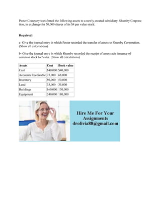 Pester Company transferred the following assets to a newly created sub.docx