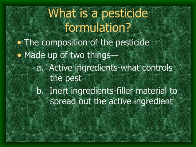 Pesticide Formulations Course 02441 13.3 | PPT | Chemistry | Science