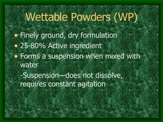 Pesticide Formulations Course 02441 13.3 | PPT | Chemistry | Science