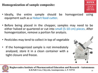 Method for estimation of Pesticide in Vegetables (Food analysis) | PDF