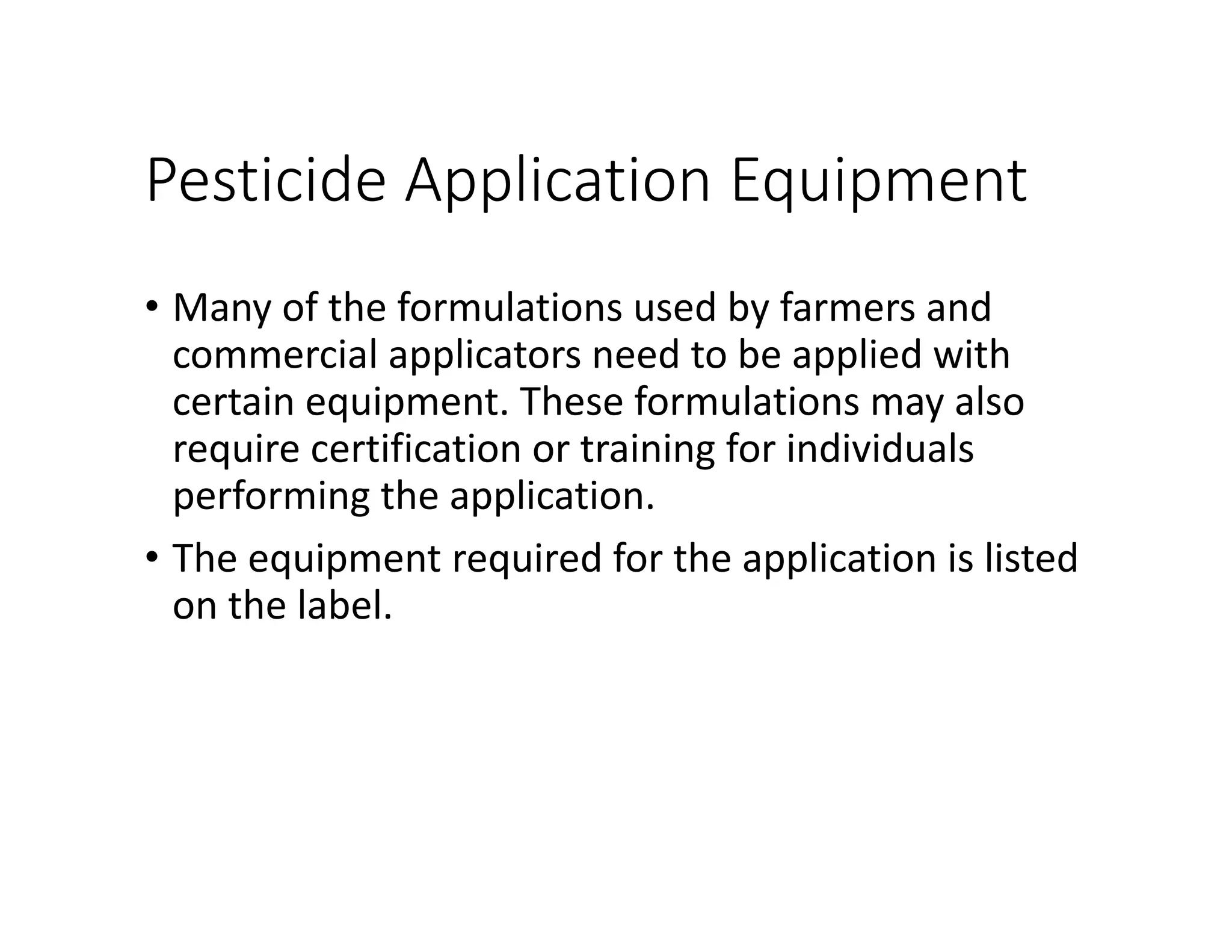 Pesticide Application Equipment | PDF