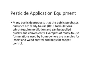 Pesticide Application Equipment | PDF