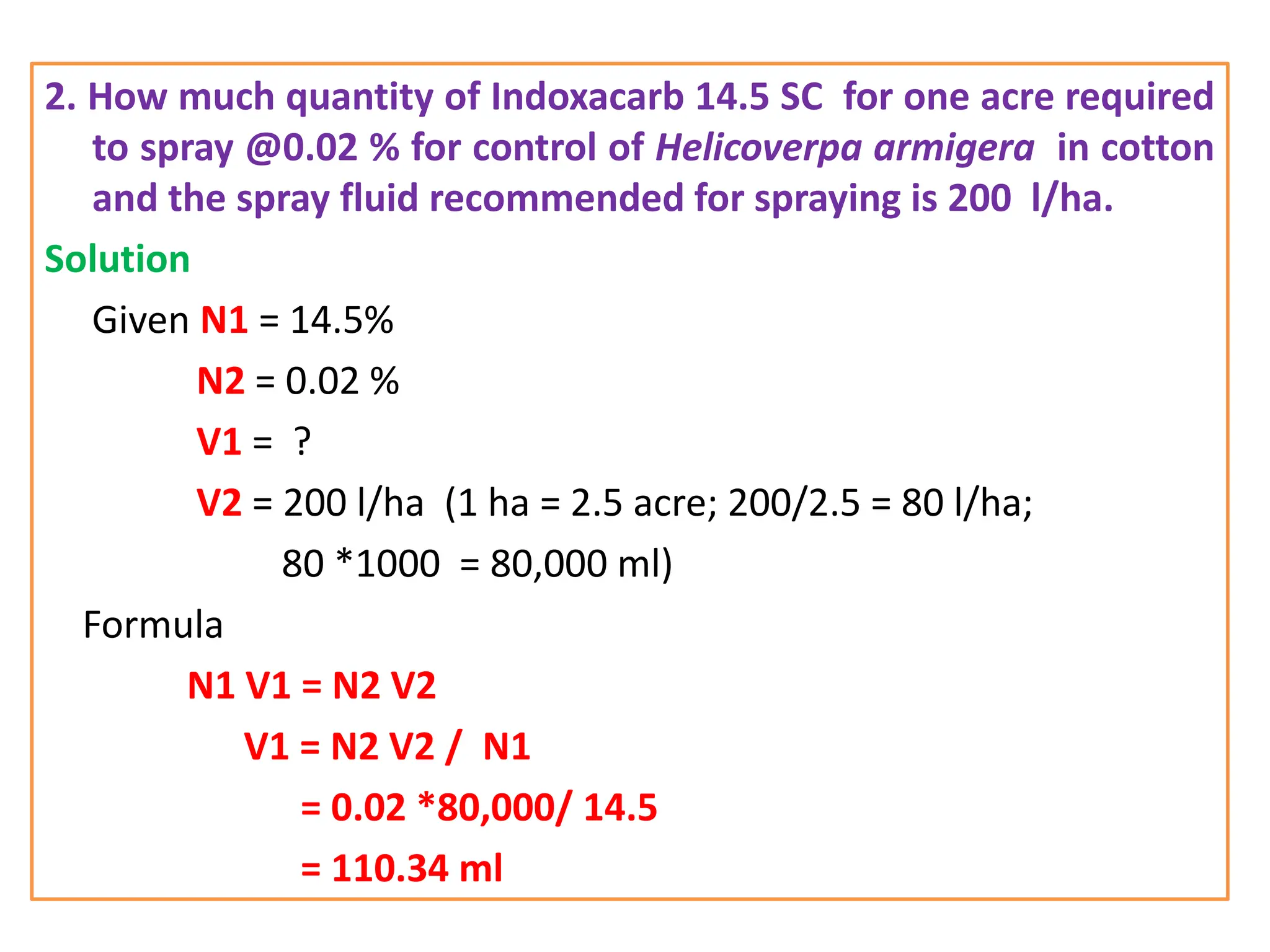 pesticide calculation and the methods to handle them | PPTX