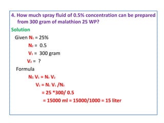 pesticide calculation and the methods to handle them | PPTX