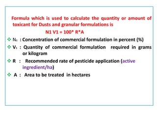pesticide calculation and the methods to handle them | PPTX