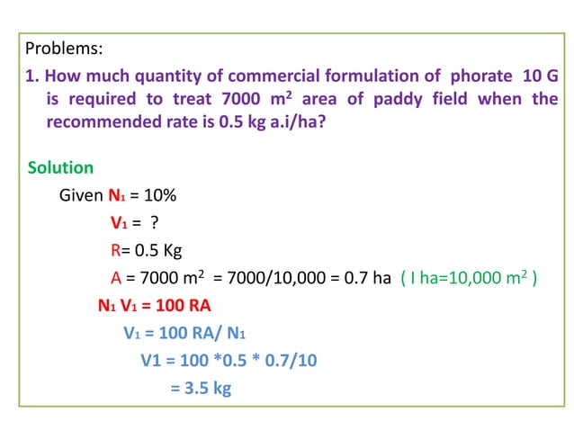 pesticide calculation and the methods to handle them | PPTX ...