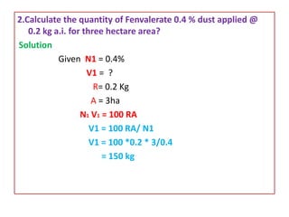 pesticide calculation and the methods to handle them | PPTX