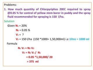 pesticide calculation and the methods to handle them | PPTX