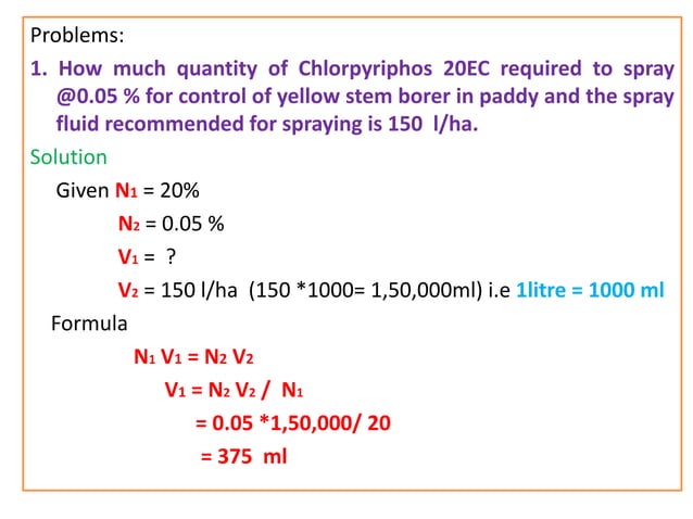pesticide calculation and the methods to handle them | PPTX | Agriculture | Industries