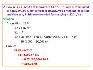 pesticide calculation and the methods to handle them | PPTX