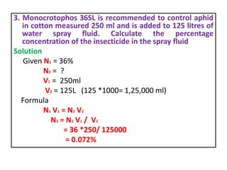 pesticide calculation and the methods to handle them | PPTX
