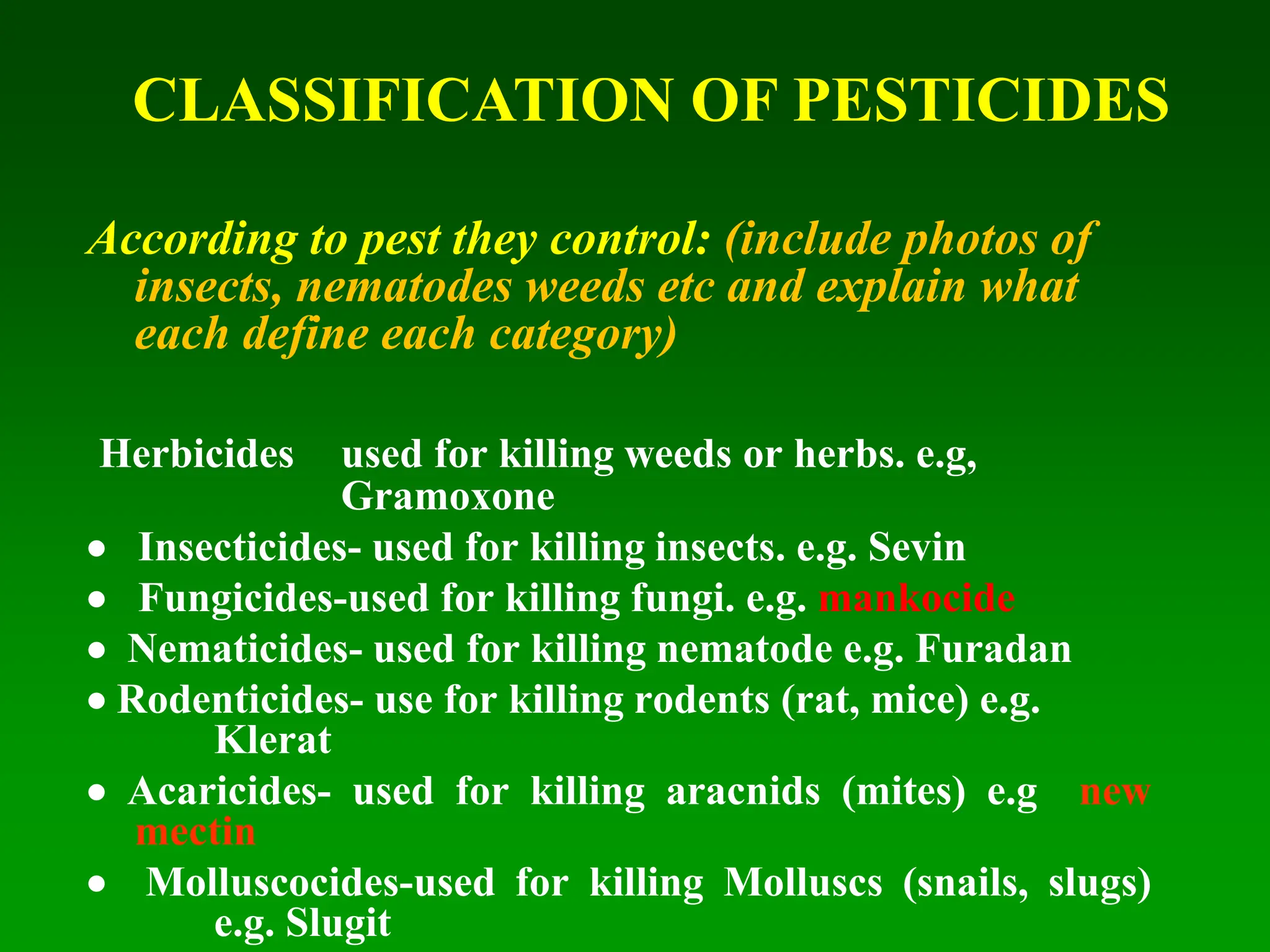 pesticide_classification including herbicides | PPT