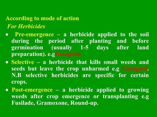 pesticide_classification including herbicides | PPT
