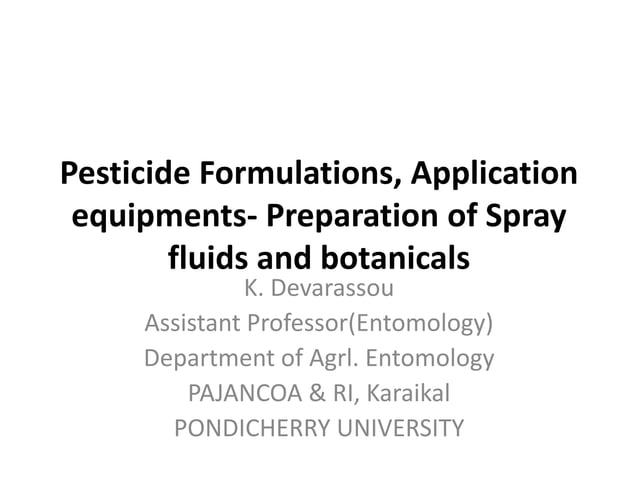Pesticide formulation and calculation.ppt | Gardening | Home & Garden