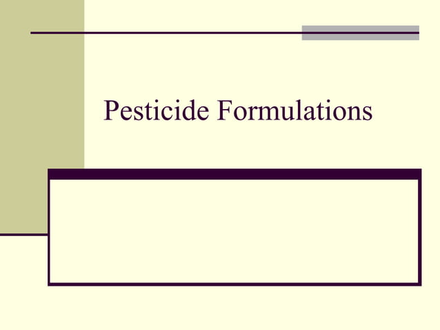 Pesticide Formulations | PPT