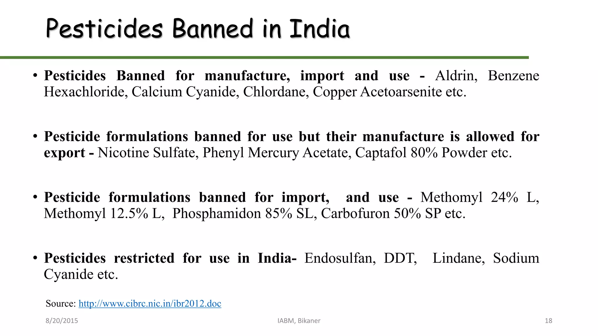 Pesticide industry | PPTX