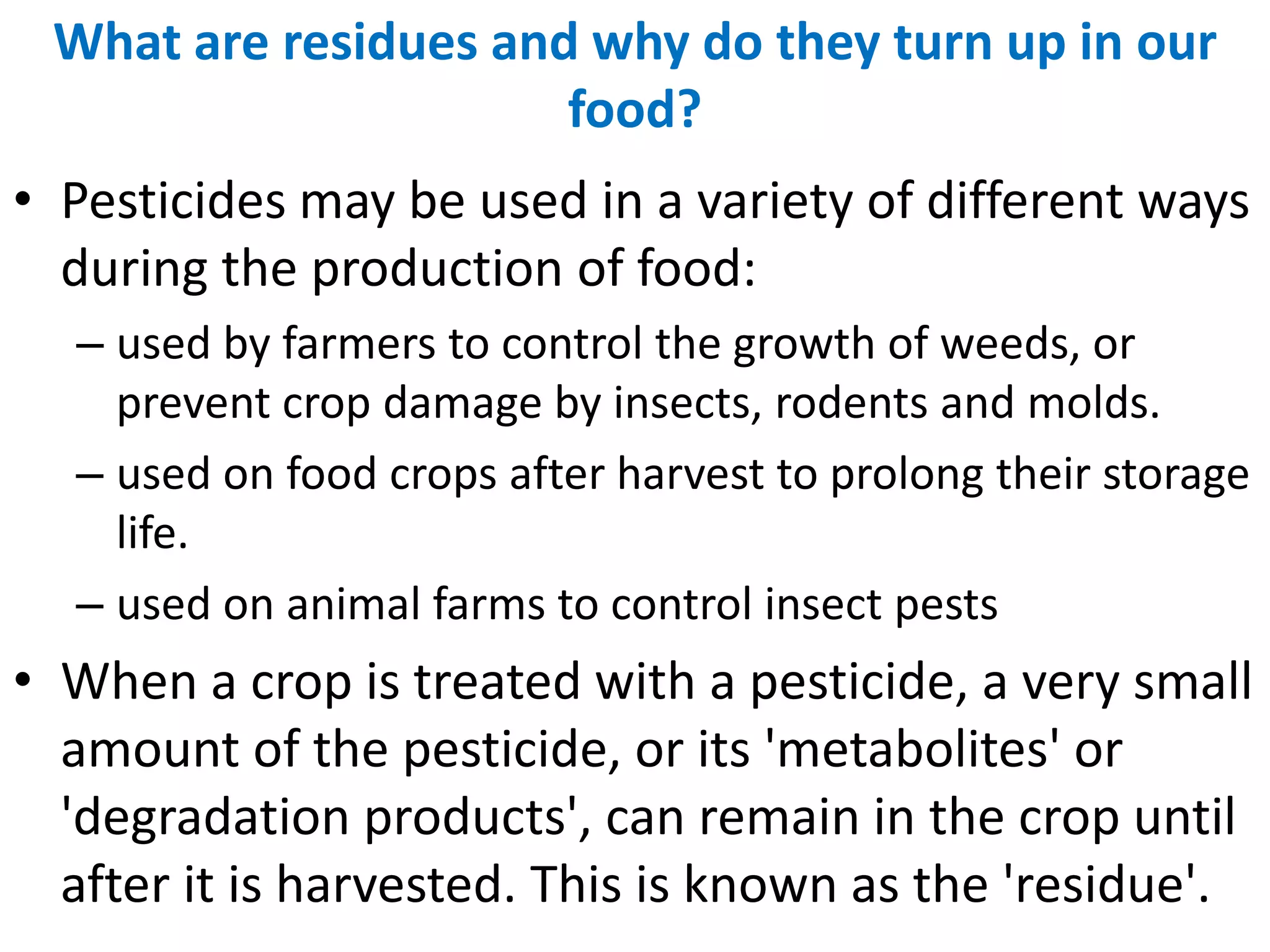 Pesticide residues in food | PPTX