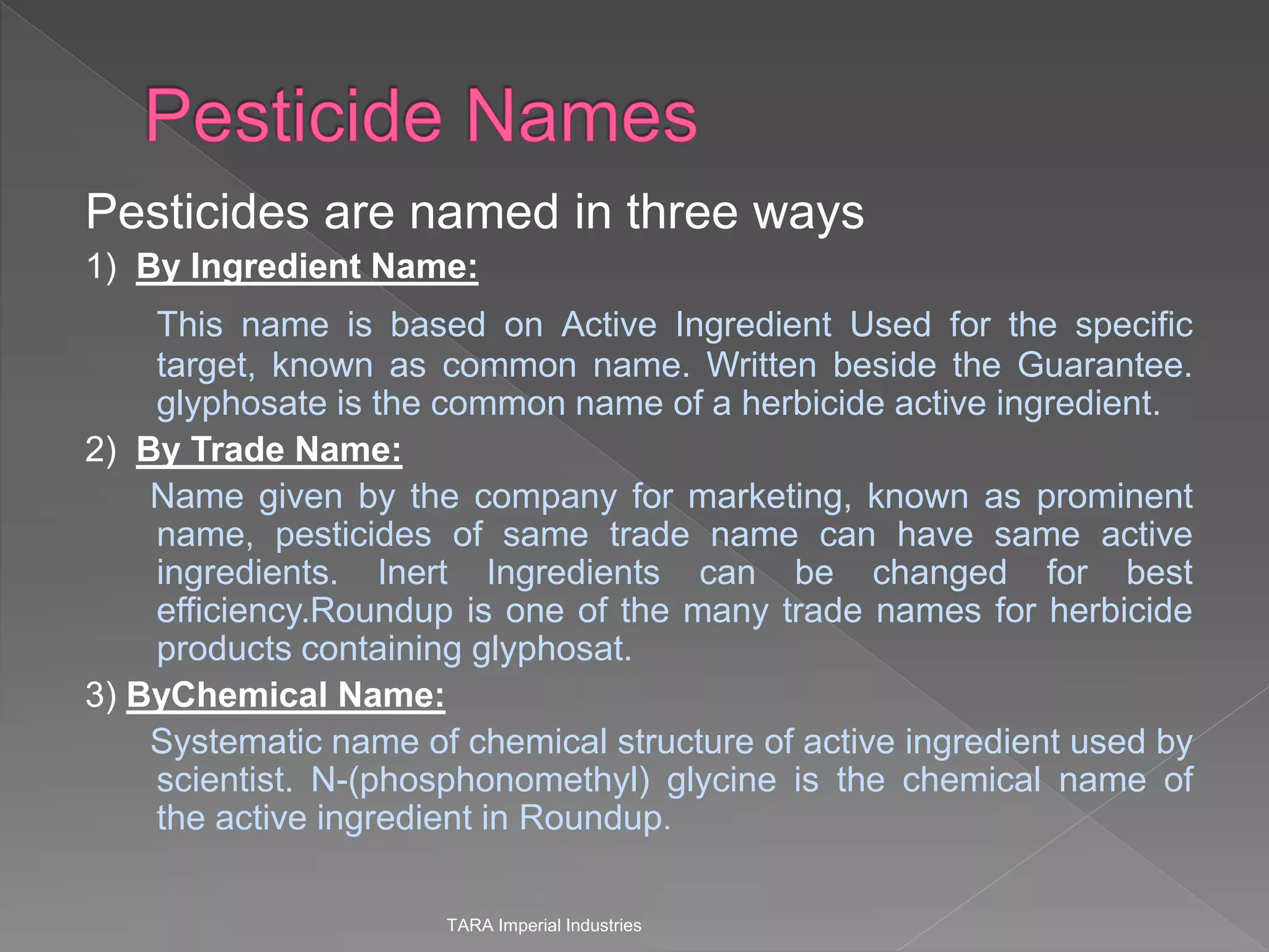 Pesticides And Formulations | PPTX