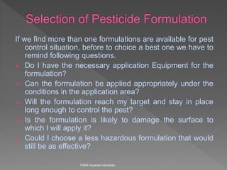 Pesticides And Formulations | PPTX