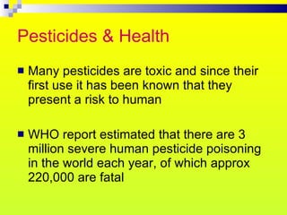 Pesticides & Health | PPT
