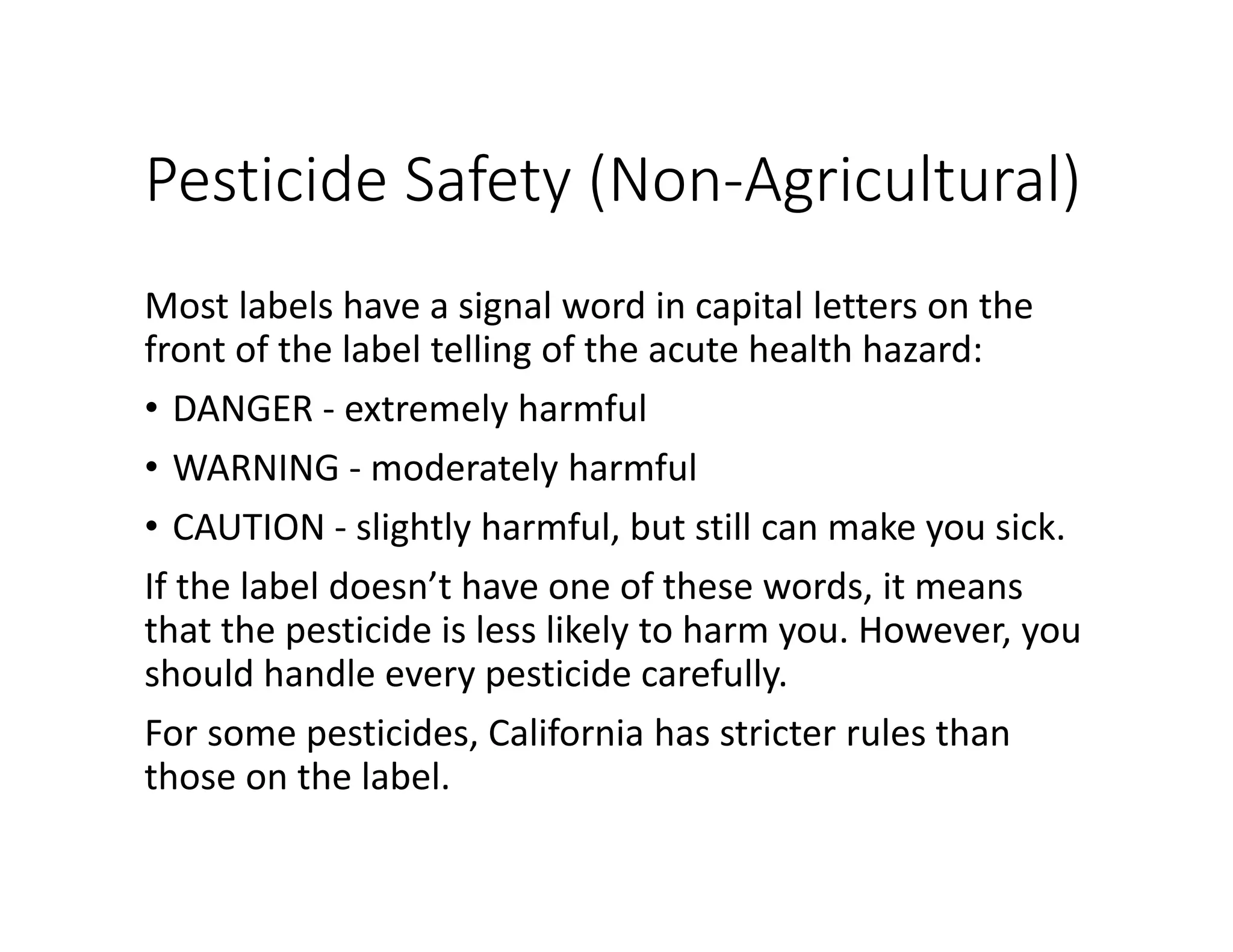 Pesticide Safety | PDF