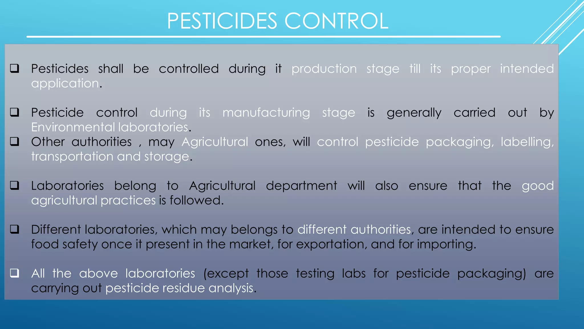 Pesticides classification and maximum residue limits in food.Renamed ...