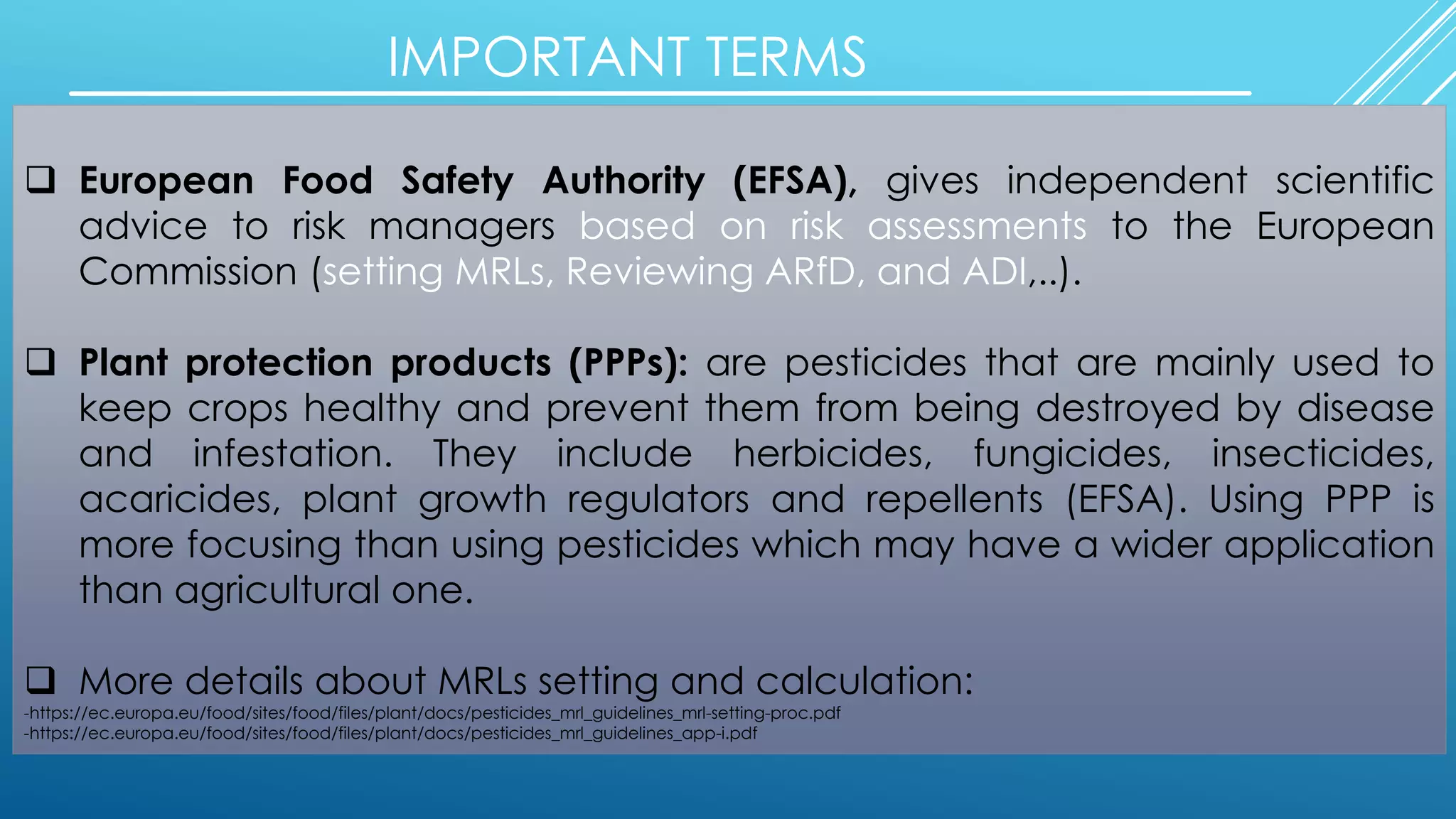 Pesticides classification and maximum residue limits in food.Renamed ...