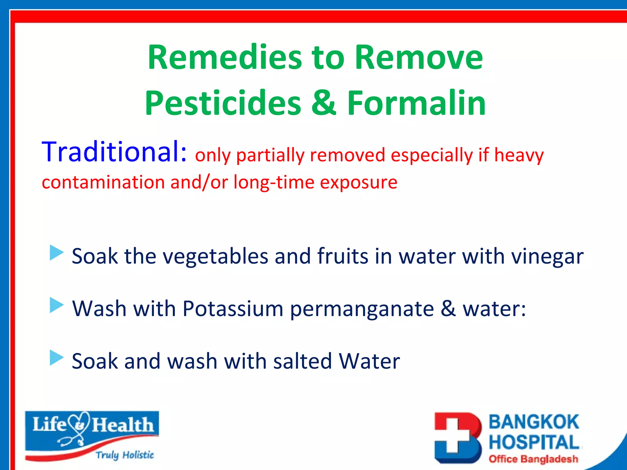 Health Hazards of formalin and pesticides | PPS