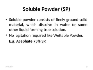 different types of Pesticides formulations | PPTX