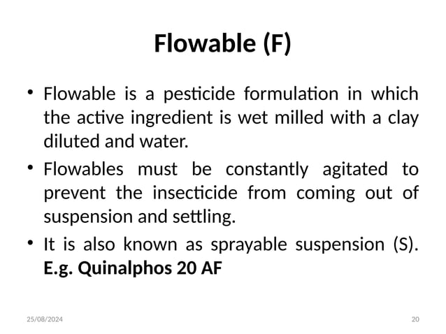 different types of Pesticides formulations | PPTX