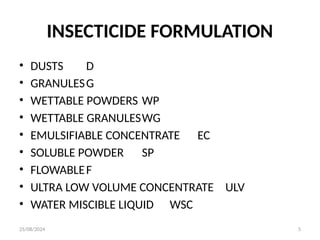 different types of Pesticides formulations | PPTX
