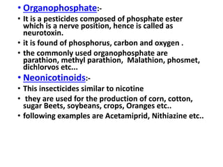 Pesticides,type nature and their effect on environment | PPTX