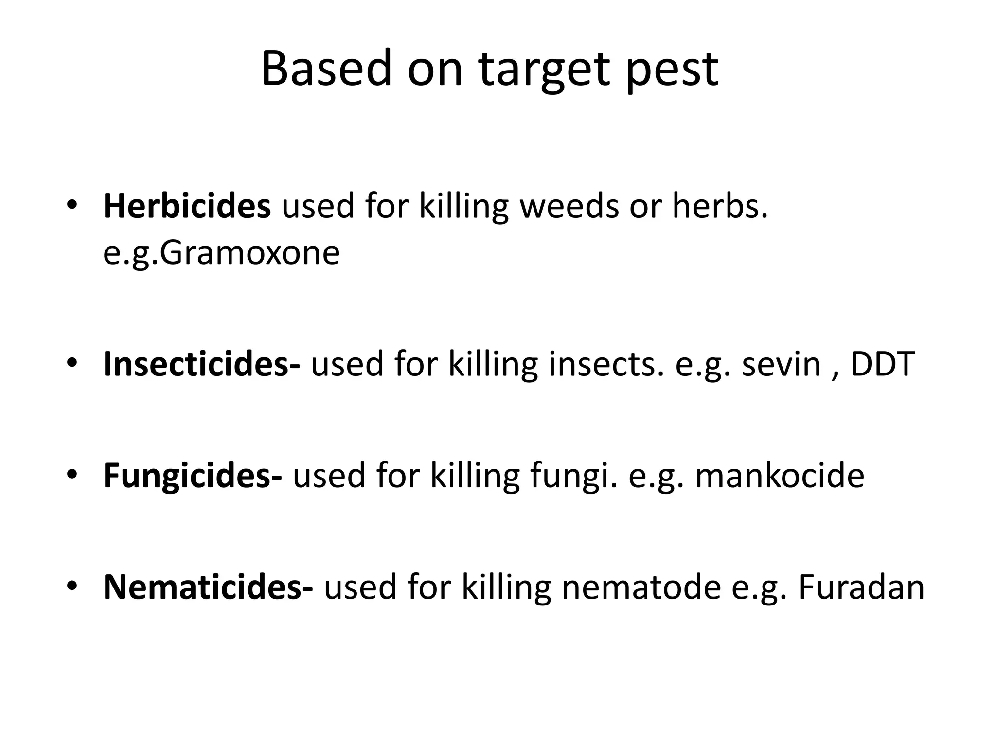 Pesticides – types and categories | PPTX