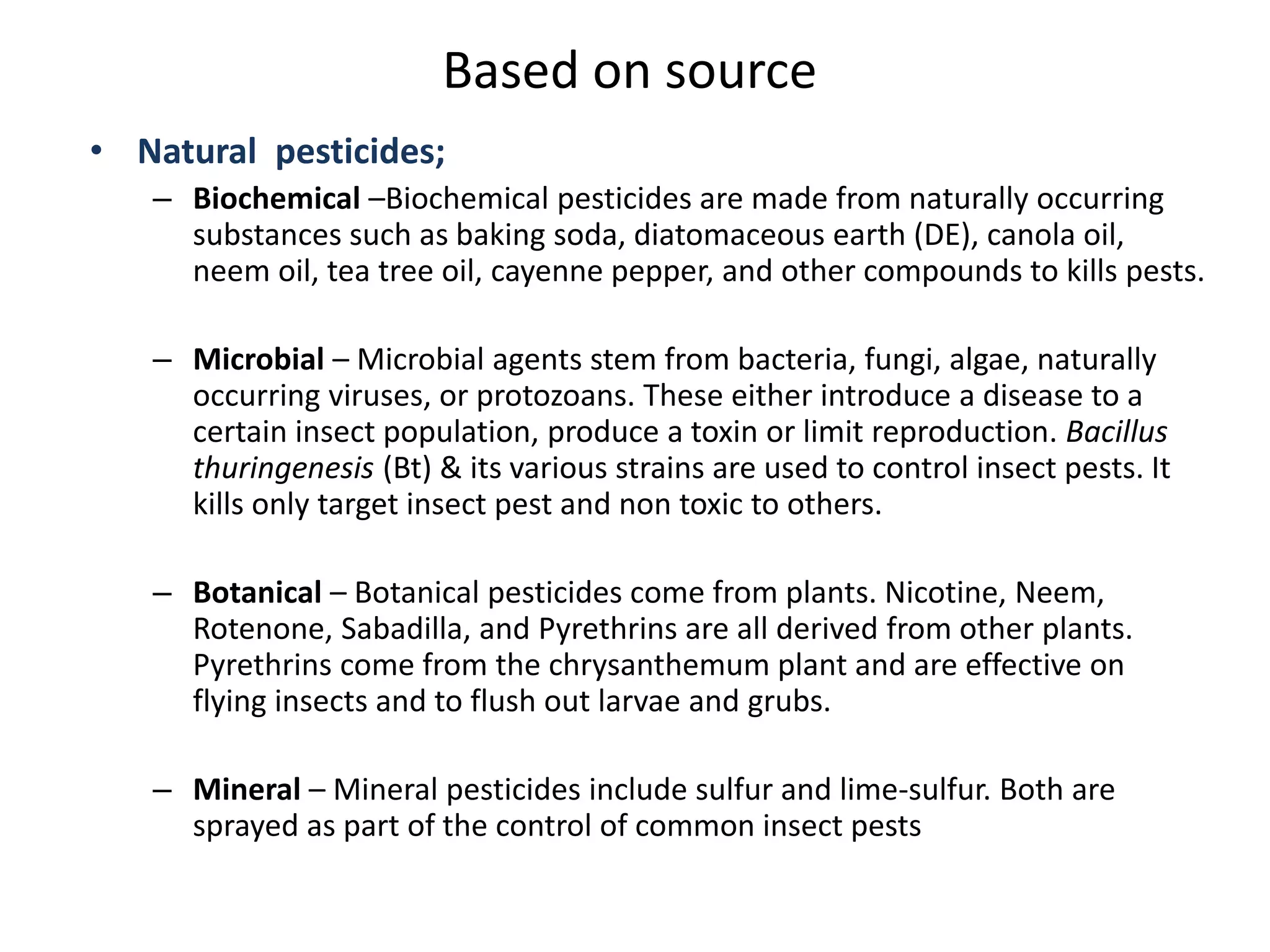 Pesticides – types and categories | PPTX