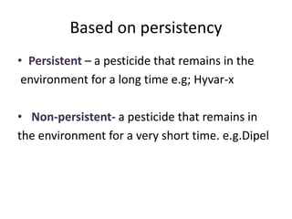 Pesticides – types and categories | PPTX